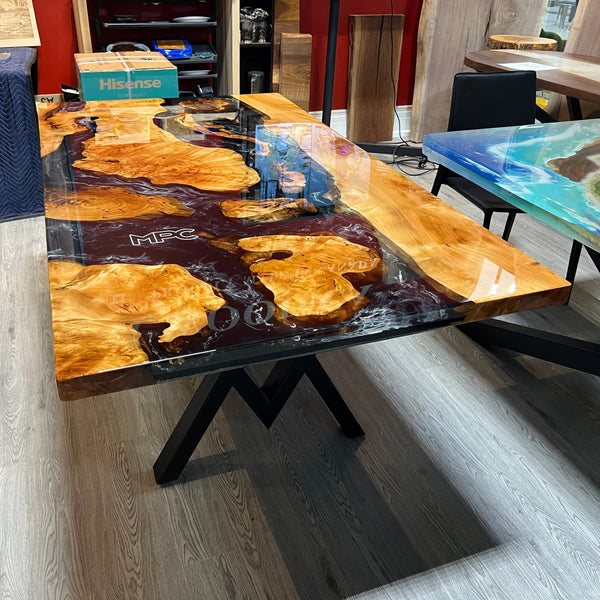 Amber River Epoxy Conference Table – Canada Tables
