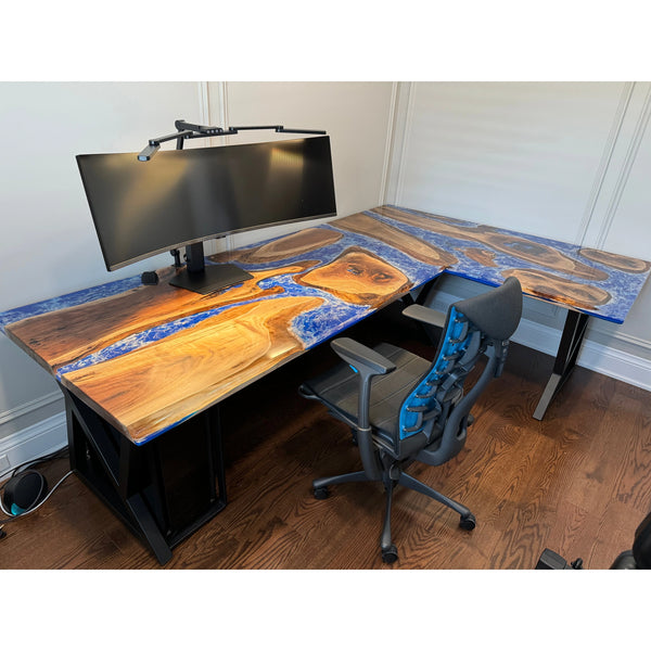 L-Shaped Epoxy Computer Desk – Ocean Resin & Wood – CanadaTables