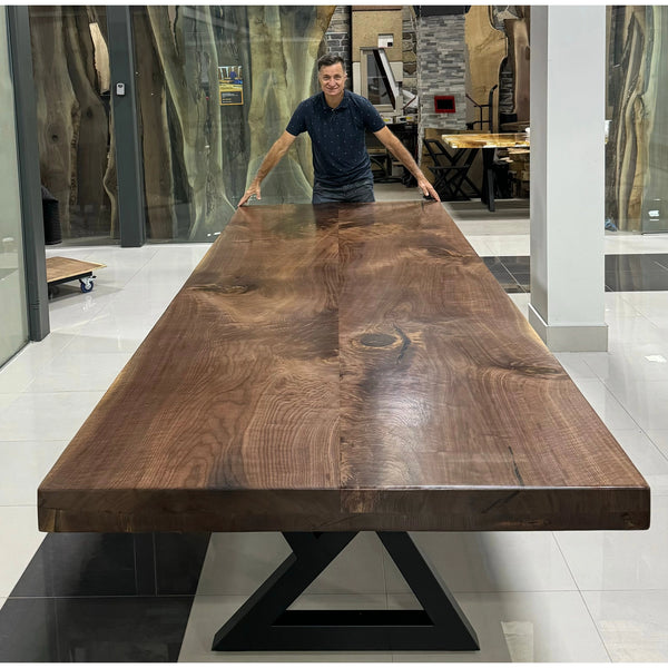 Solid Walnut Conference Table – Oversized Live Edge Design – CanadaTables